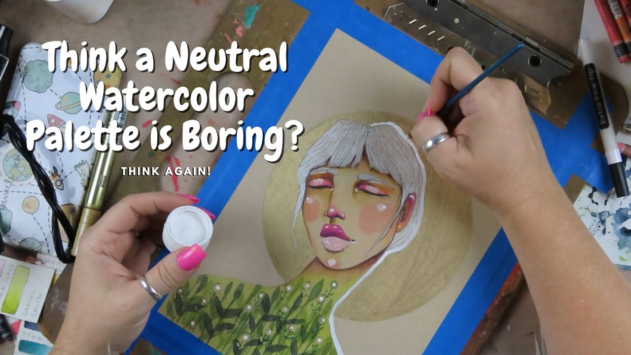 Think a Neutral Watercolor Palette is Boring? Think again! #mixedmedia ...