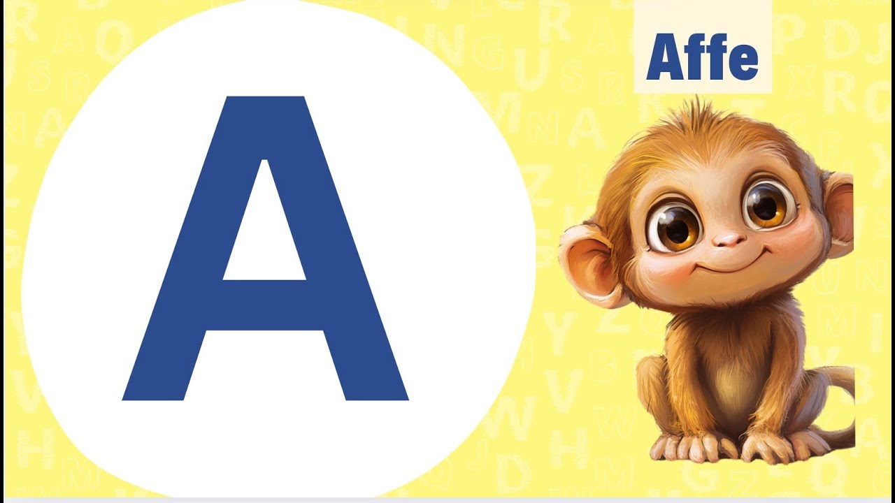 Alphabet | lerne den Buchstaben A | A wie Affe | Kinderlied | german ...