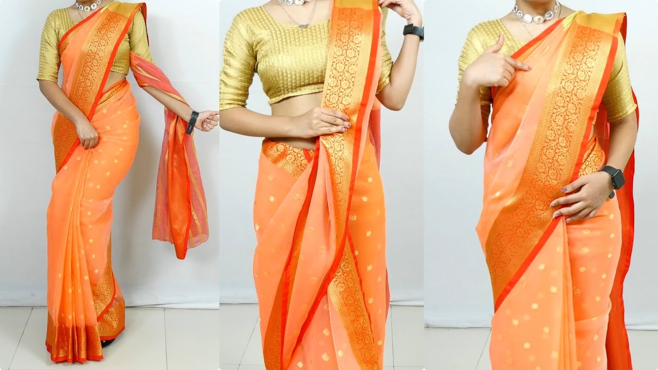 How to make saree pleats for wedding perfectly for wedding & party ...