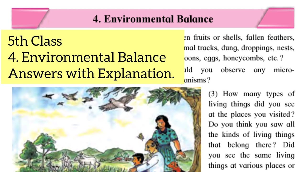 5th class 4.Environmental Balance Answer - YouTube