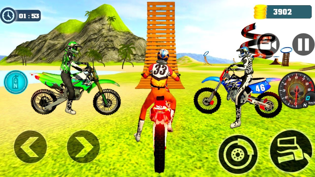 Extreme Ramp Motor beach Bike 3D Stunt Driving #2 Motocross Racing Best ...