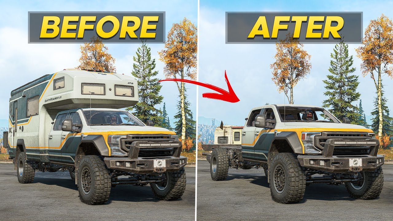 Removing Camper From EarthRoamers in New Season 14 Update of SnowRunner ...