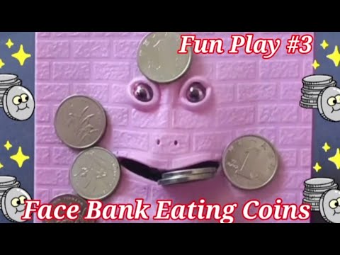 ASMR Satisfying Cute Pink Face Bank Eating Coins Fun Play #3 - YouTube