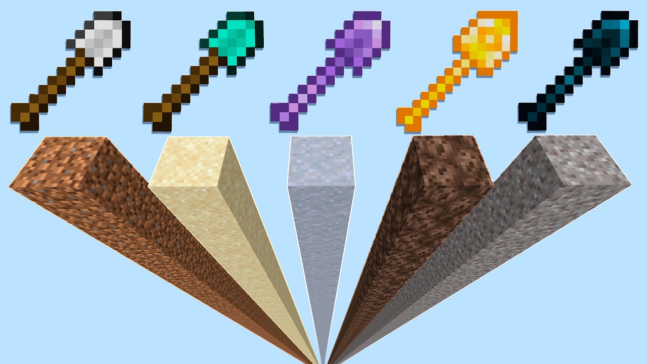 Which minecraft shovel is the fastest ? - YouTube