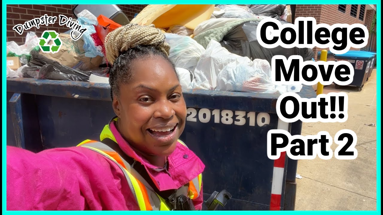 Dumpster Diving| College MOVE OUT DAY PART 2‼️STUDENTS Threw out ...