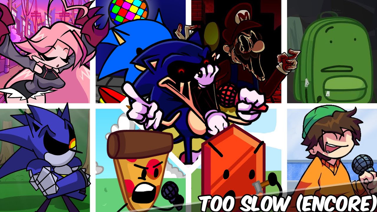 Too Slow Encore, But every turn a Different character sings 🦔 (FNF Too Slow Encore BETADCIU ...