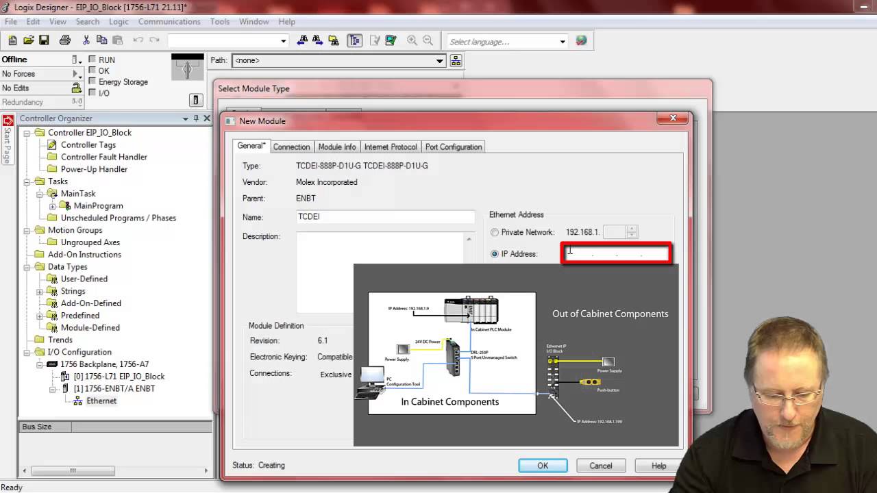 Molex - Configuring BradControl EIP IO Blocks with RSLogix5000 - YouTube