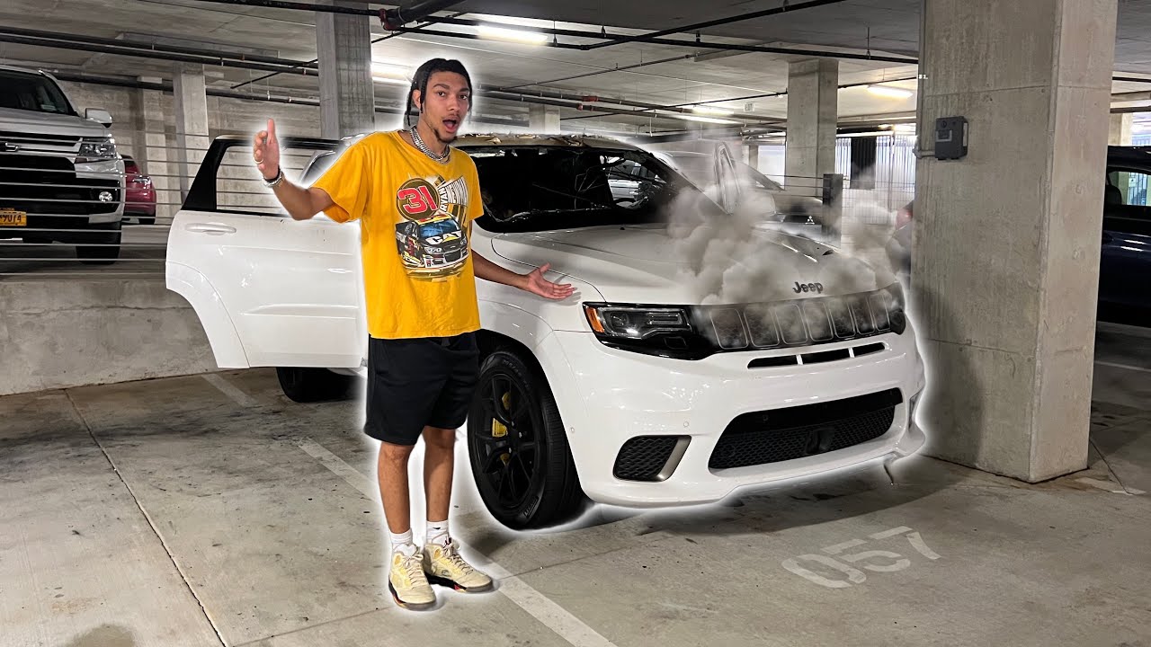 MY BRAND NEW TRACKHAWK CAUGHT ON FIRE!? - YouTube