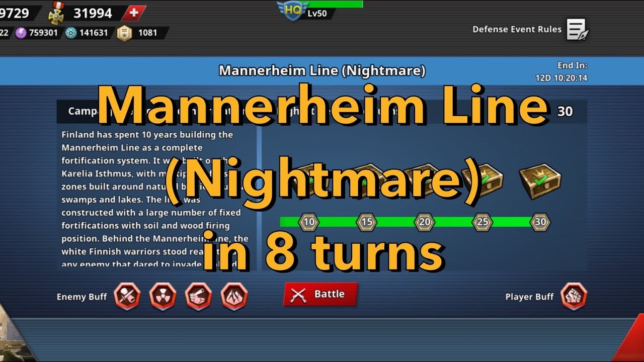 Mannerheim Line (Nightmare)in 8 turns/曼納海姆噩夢8回合速通/世界征服者4/世界の覇者4/world ...