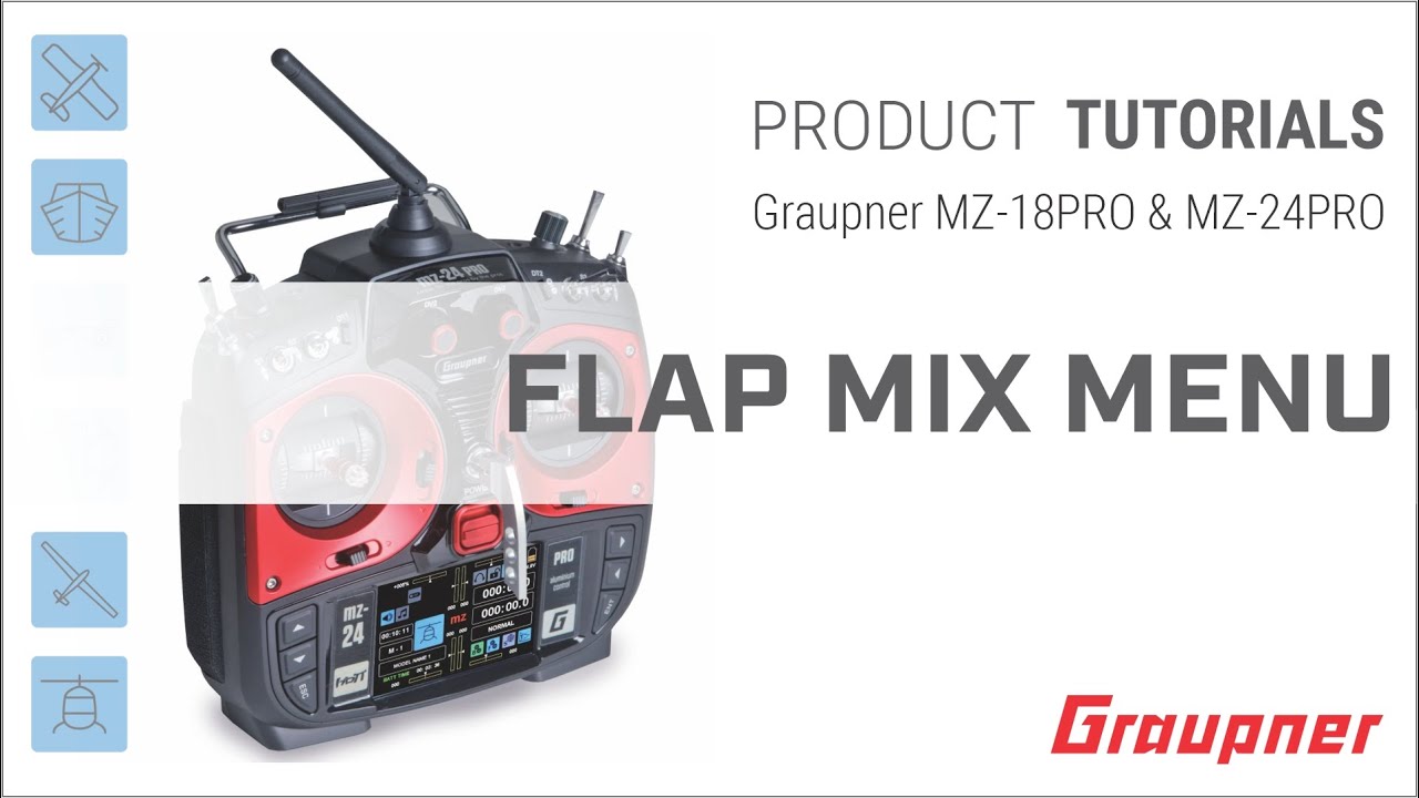 Setting up flaps using the Flap Mix Menu on the Graupner mz-18PRO and ...