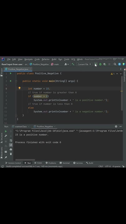 Positive Or Negative Number In Java Javacode Coding Intellij Shortfeed Youtube