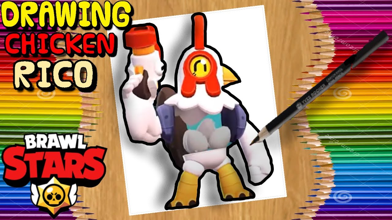 How To Draw CHIKEN RICO 🐔 New skin easily | Brawl Stars \ Comment ...