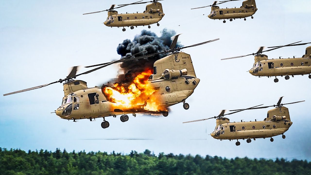 5 minutes ago! 7 Russian CH-47 Chinook Helicopters Carrying 25 Generals ...