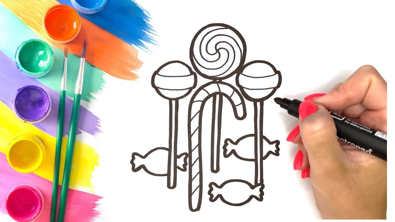Drawing Coloring Candies Sweets 🍭/ Menggambar Mewarnai Permen / Desenho ...