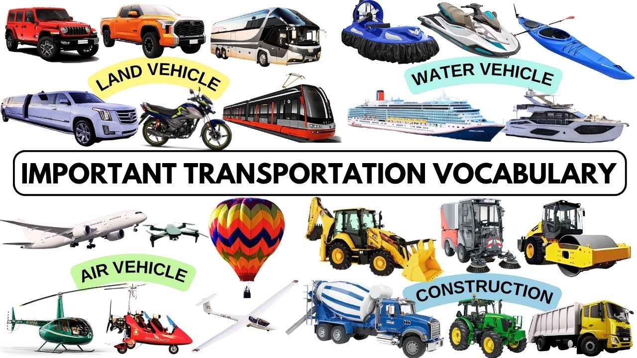 Important Vehicle Names | Vehicles in English | Vehicles Vocabulary ...