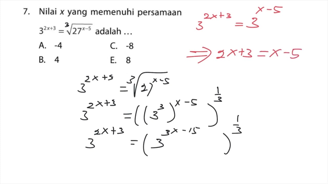 Nilai X Yang Memenuhi Persamaan 3 Pangkat 2x Samadengan Akar Pangkat 3 Nilai X Yang Memenuhi Persamaan 3 Pangkat 2x Samadengan Akar Pangkat 3
