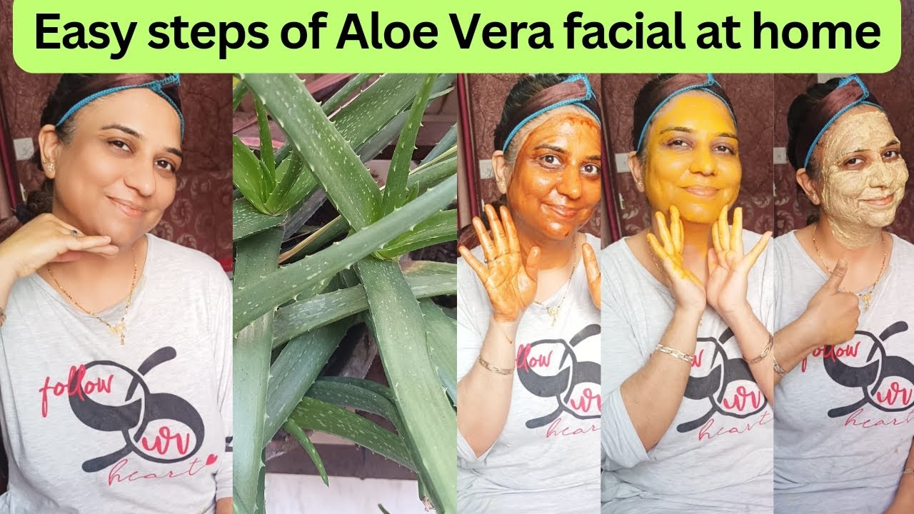 Aloe vera facial at home|| Very easy and simple steps for aloe vera ...