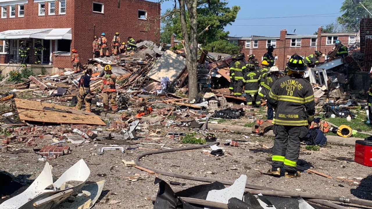 Baltimore house gas explosion - YouTube
