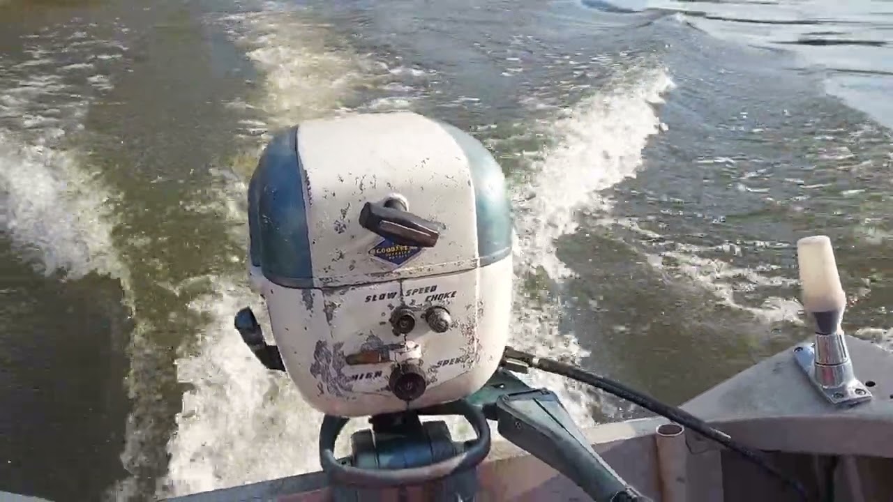 1958 Goodyear Sea-bee 5hp outboard river run - YouTube