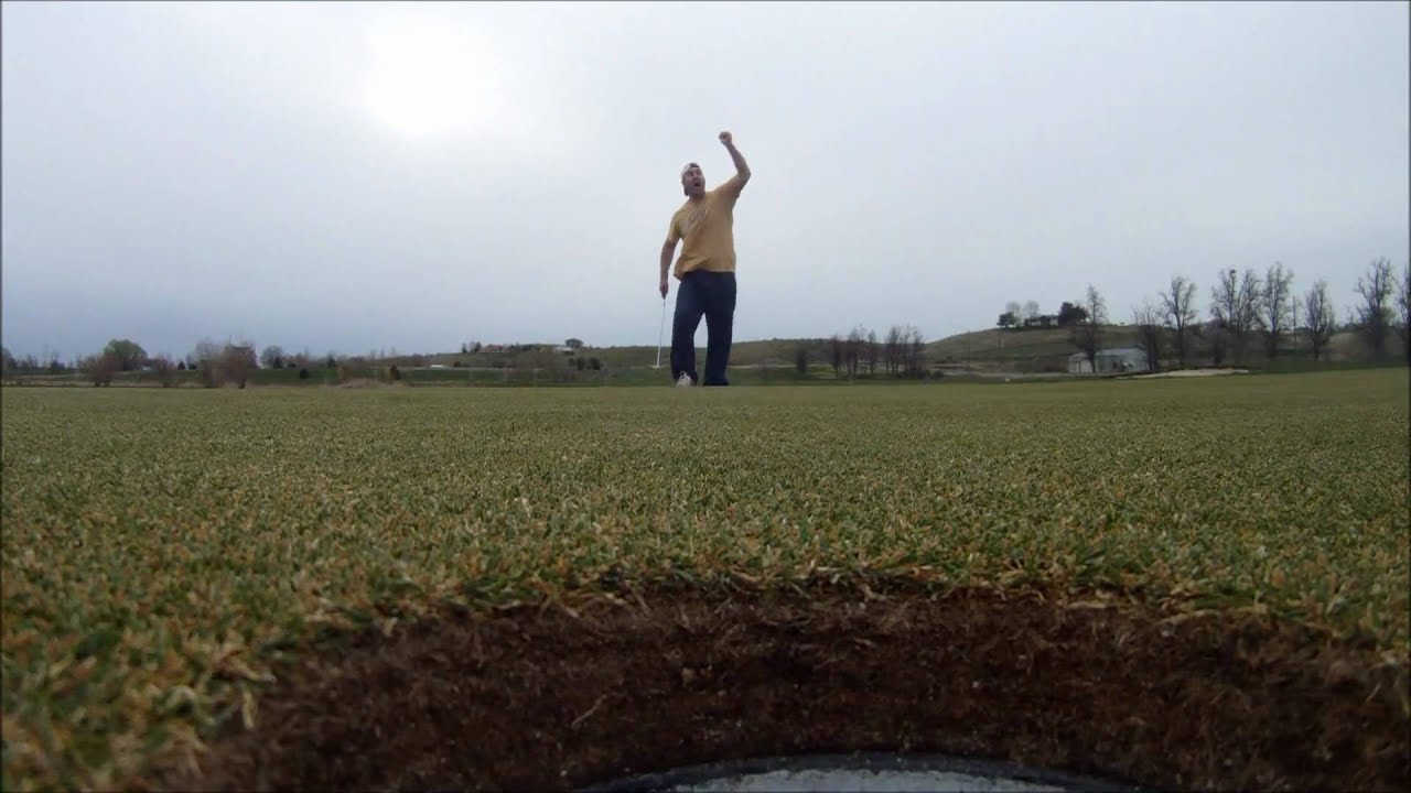 GREAT ANGLE ON PERFECT 30 FOOT PUTT WITH HERO CAM - YouTube