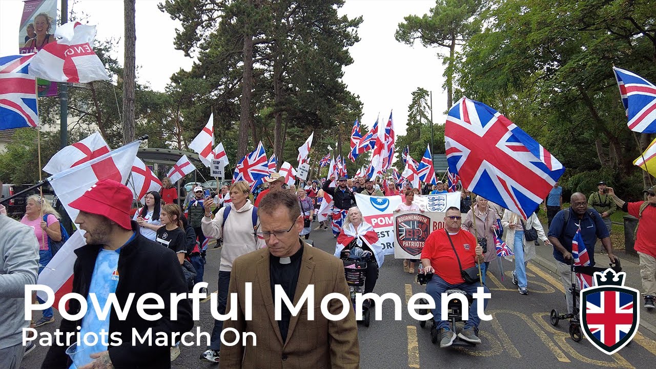 British Patriots March Through Bournemouth Town | Powerful Moment | 🇬🇧 ...