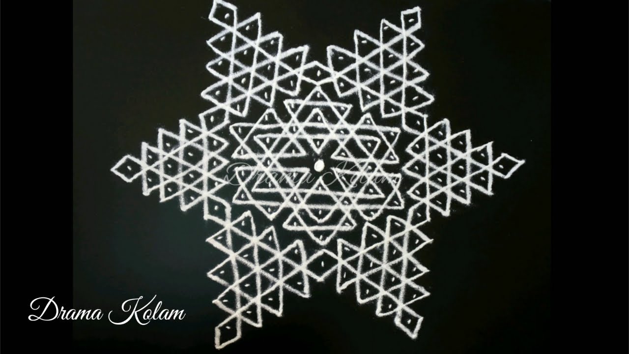 UNIQUE STAR KOLAM😊| BIG FESTIVAL KOLAM | BEAUTIFUL KOLAM DESIGN - YouTube
