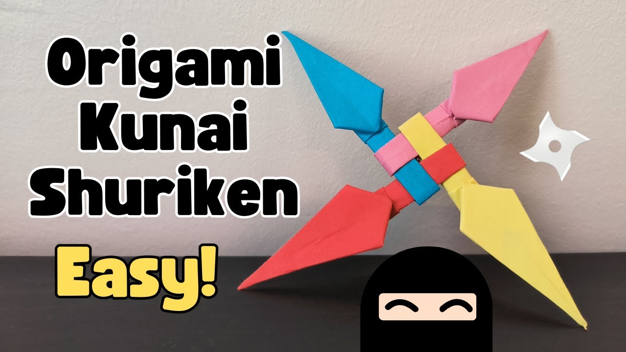 DIY Easy Origami Paper Ninja Kunai Shuriken Weapon- How to Make Step by ...