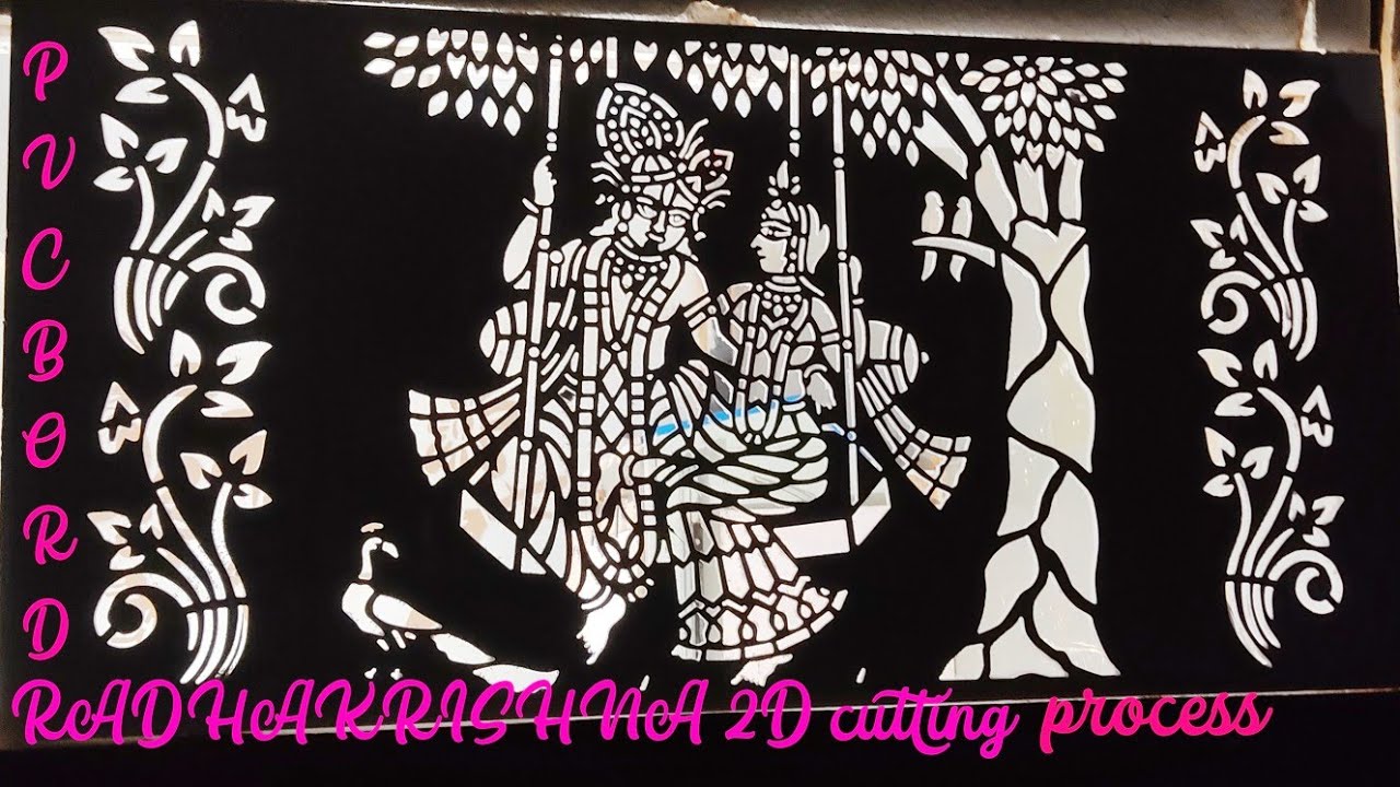 How to RadhaKrishna 2d cutting on cnc machine work process, pvc, wpc ...