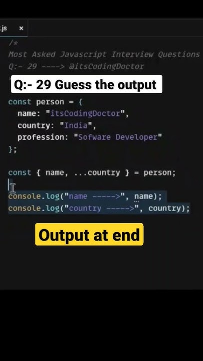 Guess the output - Javascript Interview Questions #developer #coding #javascript #interview # ...