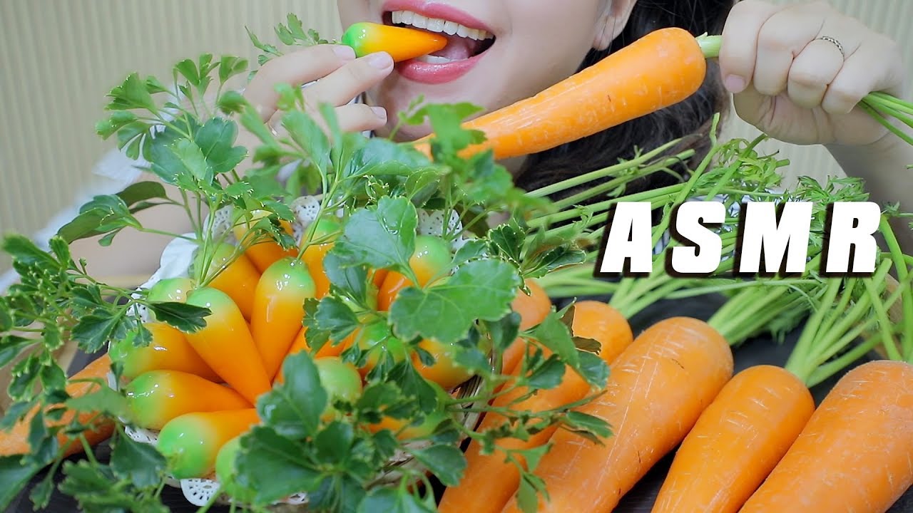 ASMR CARROT MUNG BEAN CAKES , SOFT CRUNCHY EATING SOUNDS | LINH-ASMR ...
