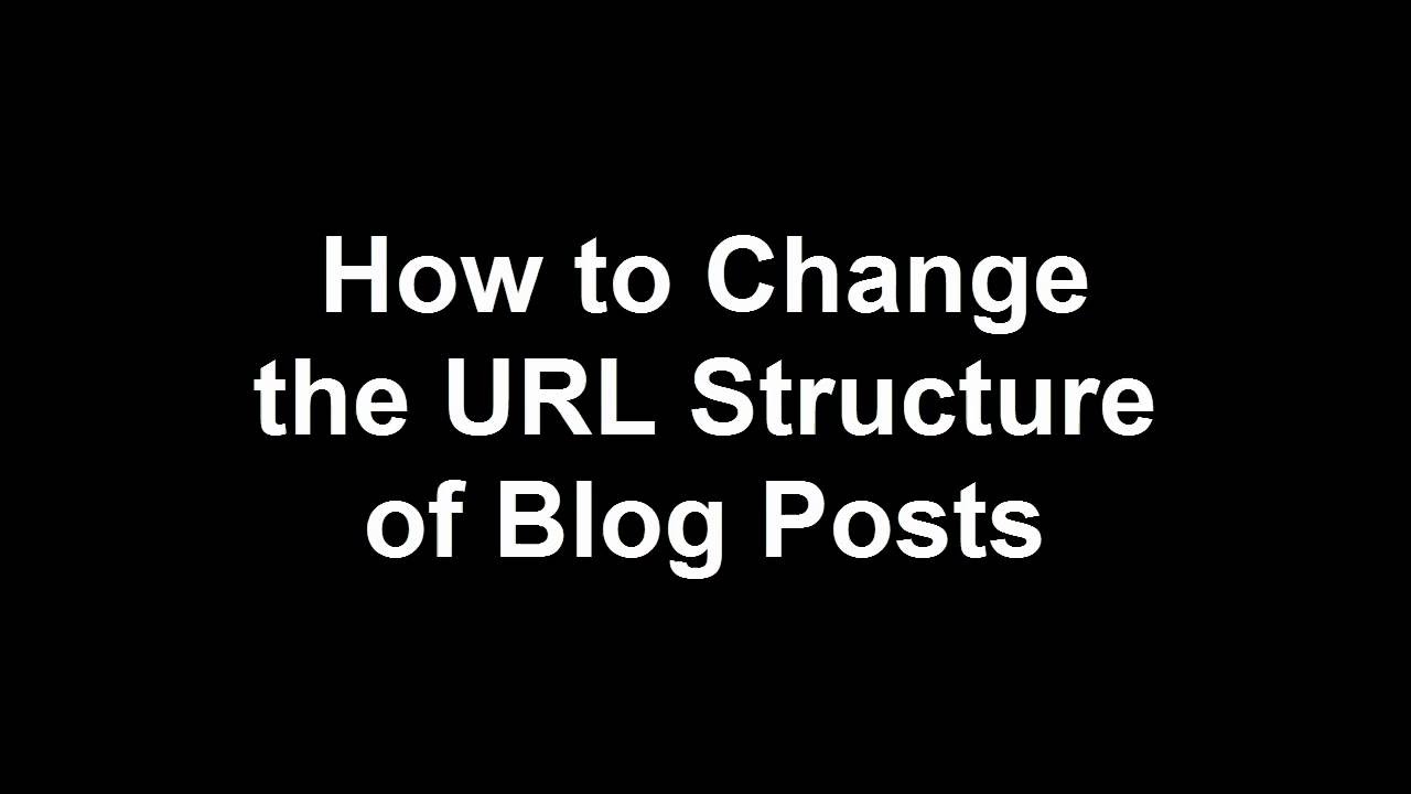 How to change the URL structure of your blog posts - YouTube