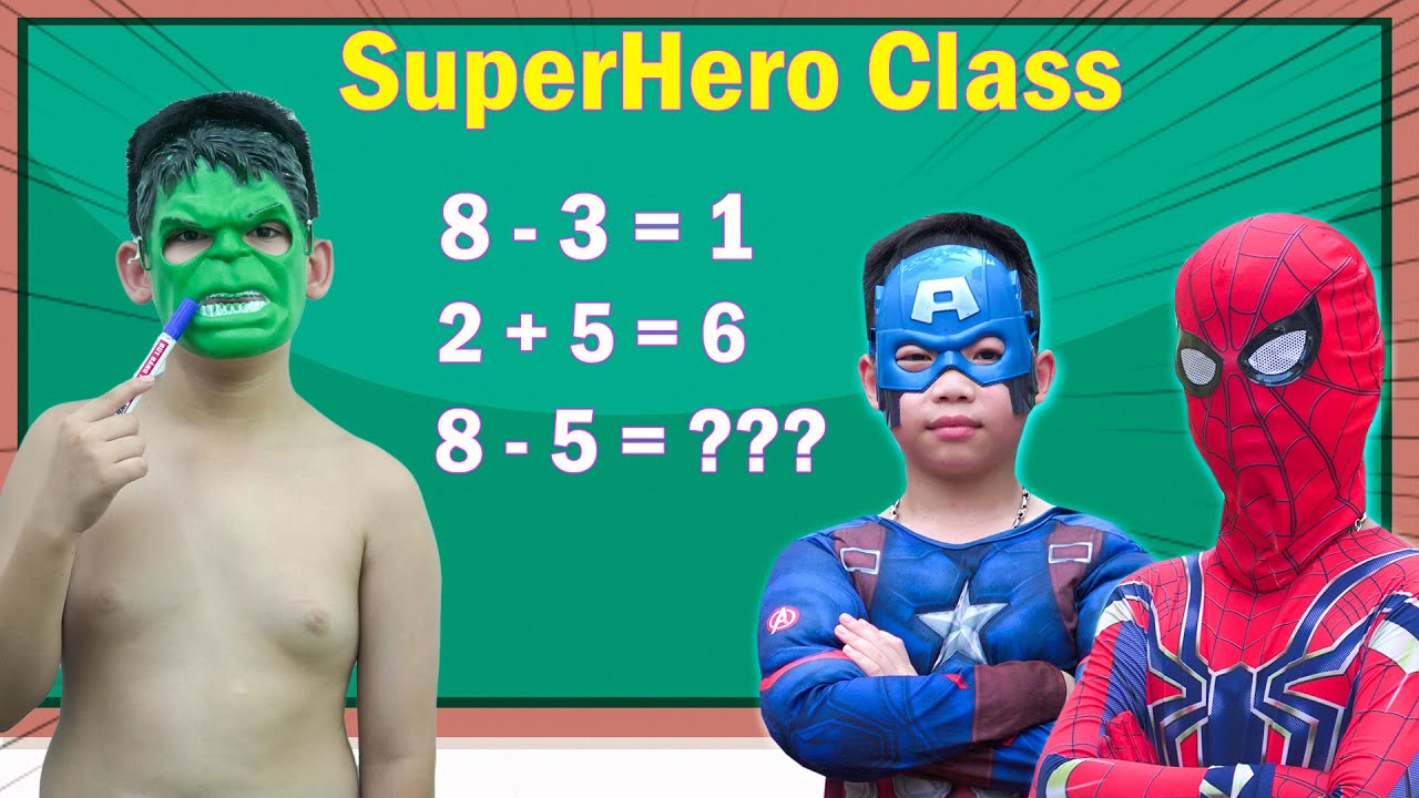 Spiderman Hulk Go To School Learn Colors Math And Number - Superheroes ...