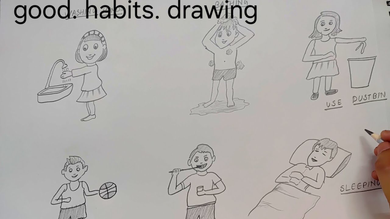 How to Draw Good Habits | Easy Drawing for Kids | Step by Step - YouTube
