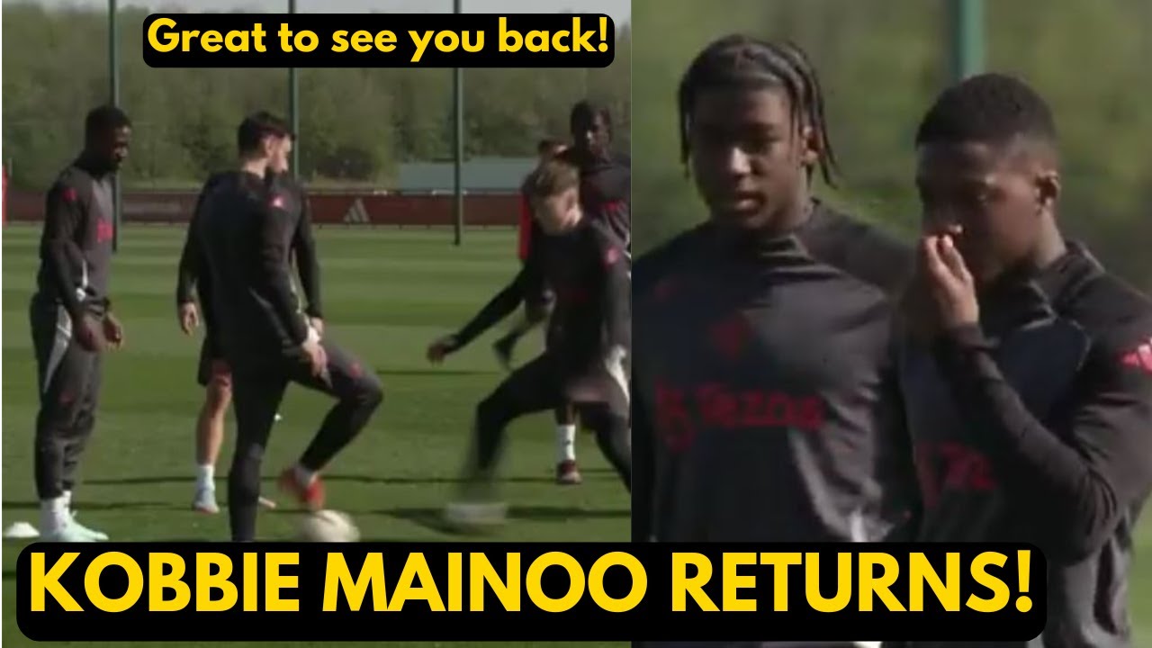 Man United players LOVELY REACTION to see Kobbie Mainoo back in ...