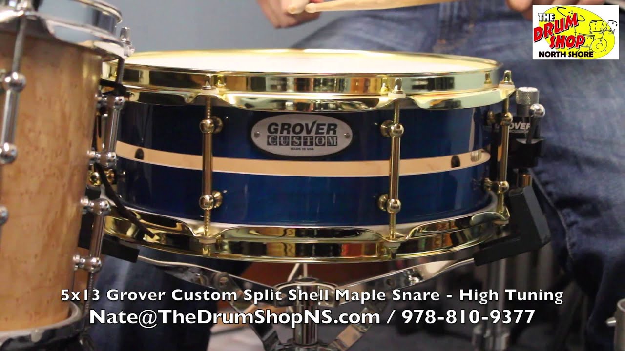 Grover Split Shell Maple Snare 5x13 - Royal Blue Lacquer - The Drum ...