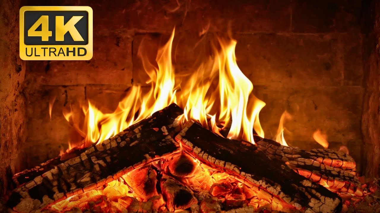 🔥 12 HOURS ULTRA HD Fireplace 4K. Fireplace Burning Logs Background 4K ...