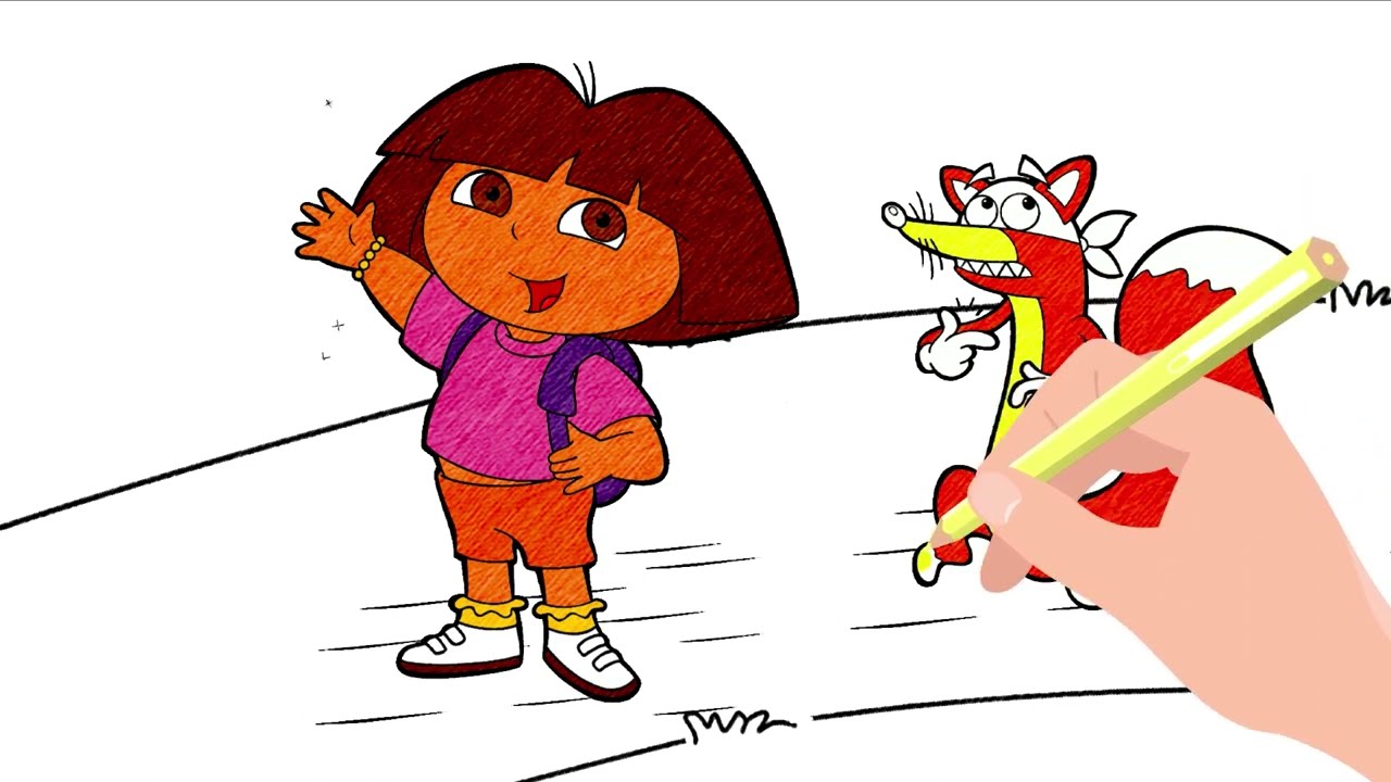 Explore the Colorful World with Dora the Explorer and Swiper Coloring ...