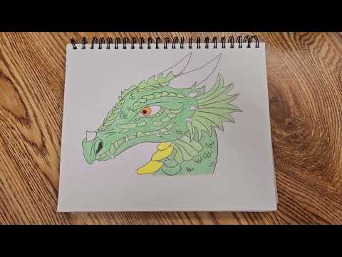 Dragon Headshot (Drawing) - YouTube