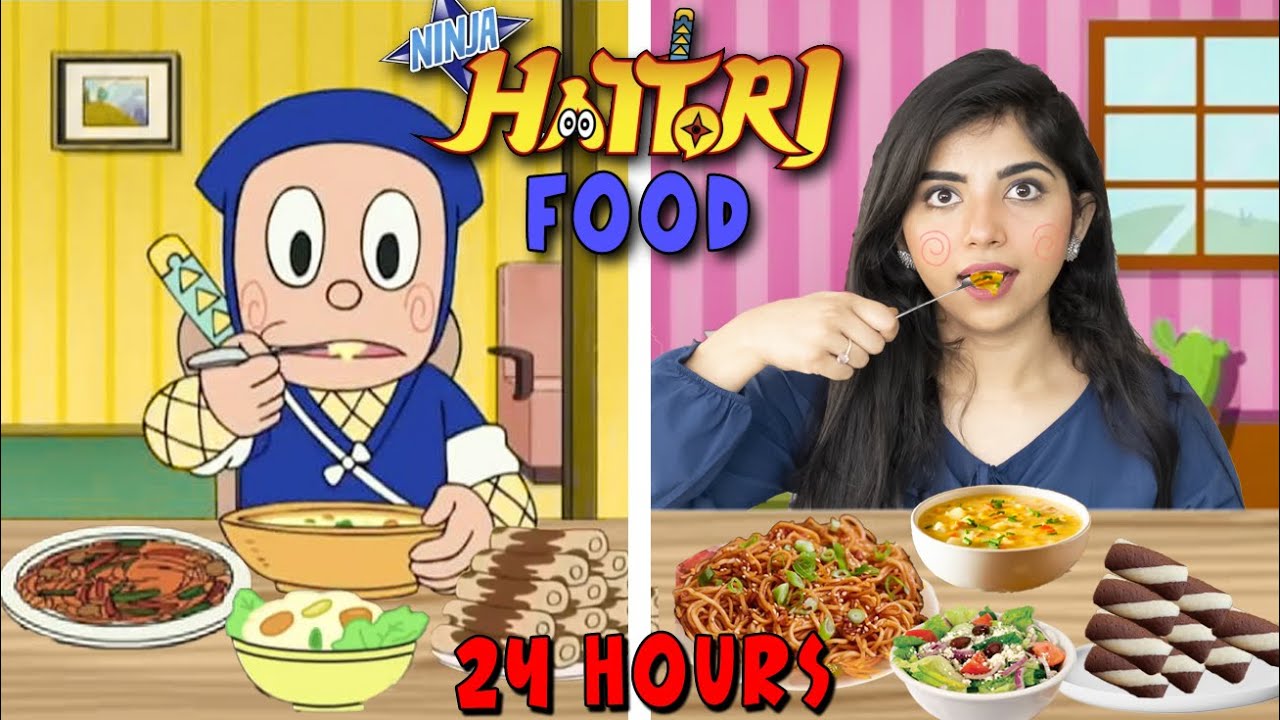 Eating Like NINJA HATTORI For 24 hours| Made Shishimaru's Chocolate ...