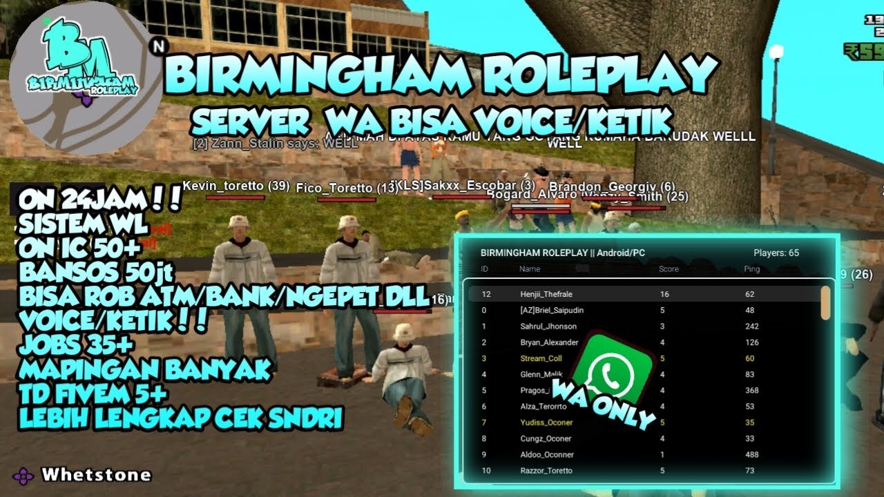 SERVER GTA SAMP NO DISCORD FITUR VOICE DAN OPEN LEAD FRAKSI || SERVER GTA SAMP BIRMINGHAM ...