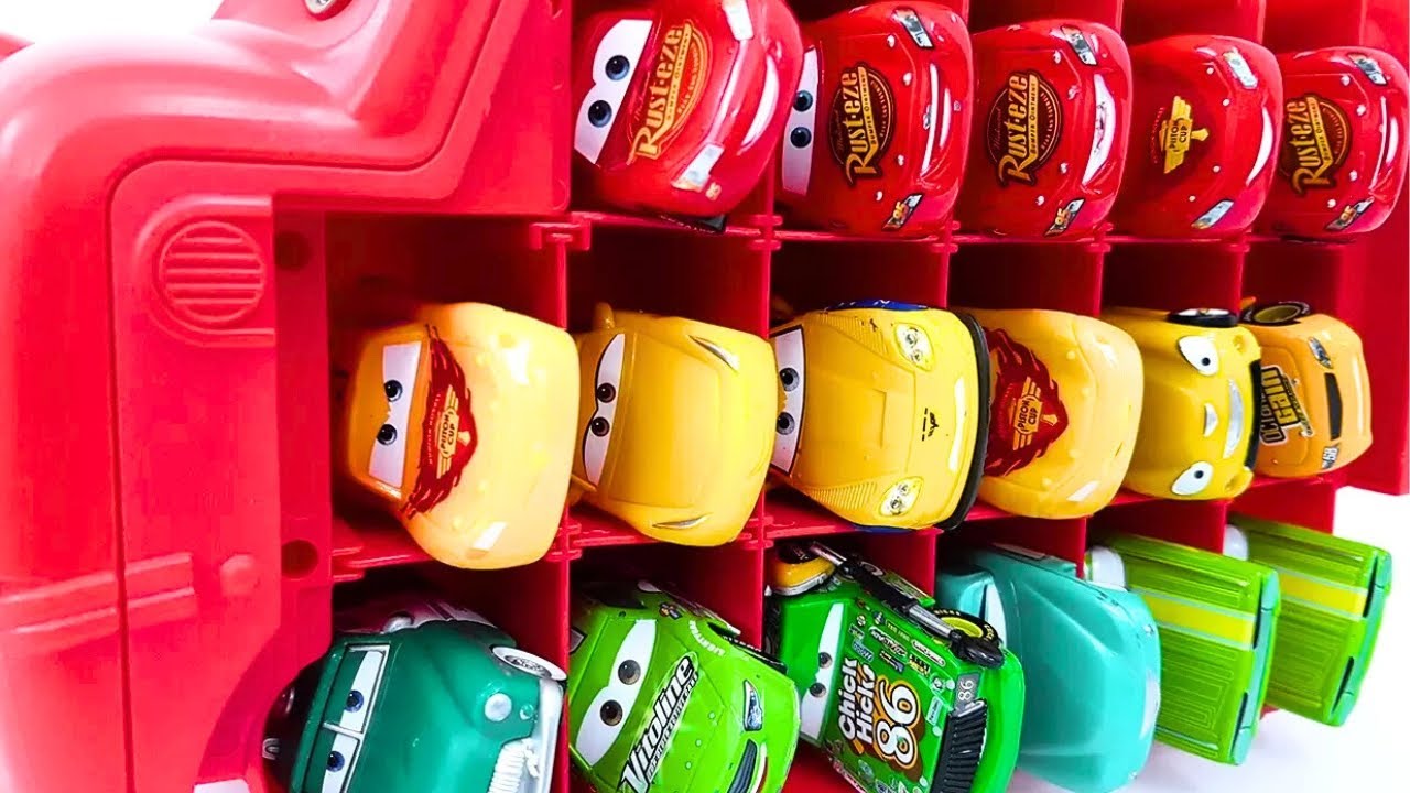 ASMR Satisfying Unboxing Relaxing Disney Cars ASMR Organizing Toy Car ...