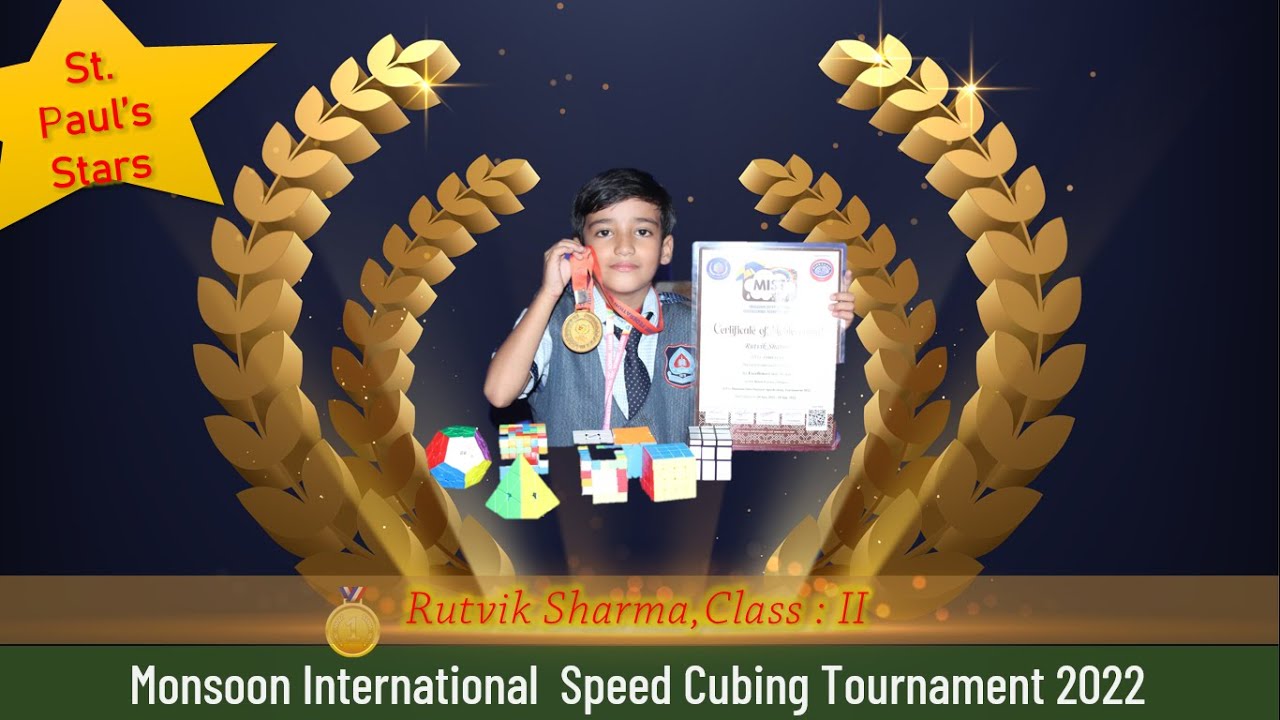 Rutvik,St. Paul's Star,Gold Medalist at Monsoon International Speed ...