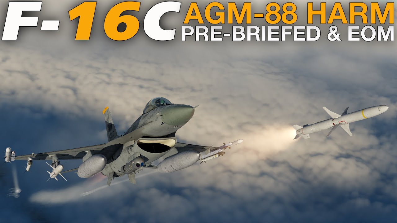 DCS F-16C Block 50 Viper AGM-88 HARM Pre-Briefed and EOM Tutorial ...