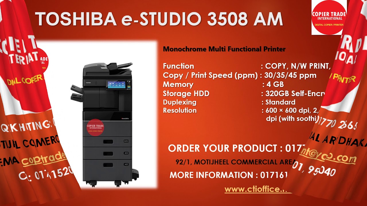 CTi GROUP TOSHIBA e STUDIO 3508 A MULTI-FUNCTION Machine - YouTube