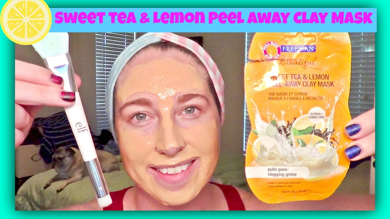Freeman Sweet Tea & Lemon Peel Away Clay Mask Demo + Review - YouTube