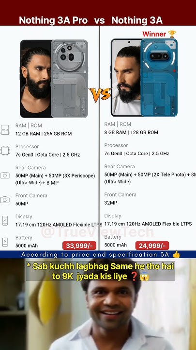 Nothing 3A Pro vs 3A side by side comparison 🤔 #techshorts - YouTube