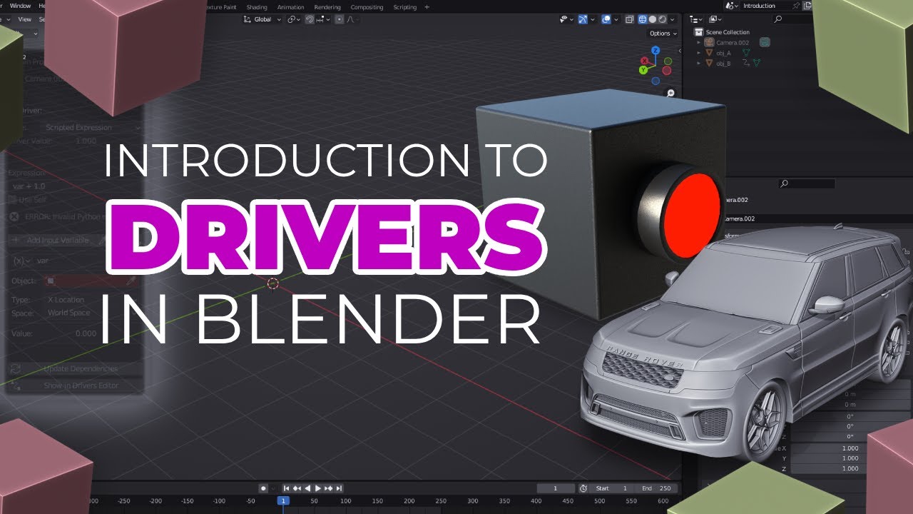 Blender Drivers Tutorial: Introduction to Drivers (Car Wheel + Flicker ...