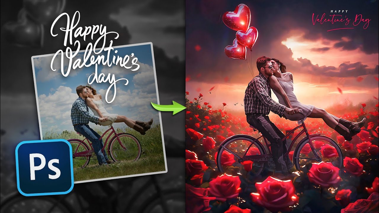 Valentine's Day Couple Concept -Photoshop Manipulation Tutorial - YouTube