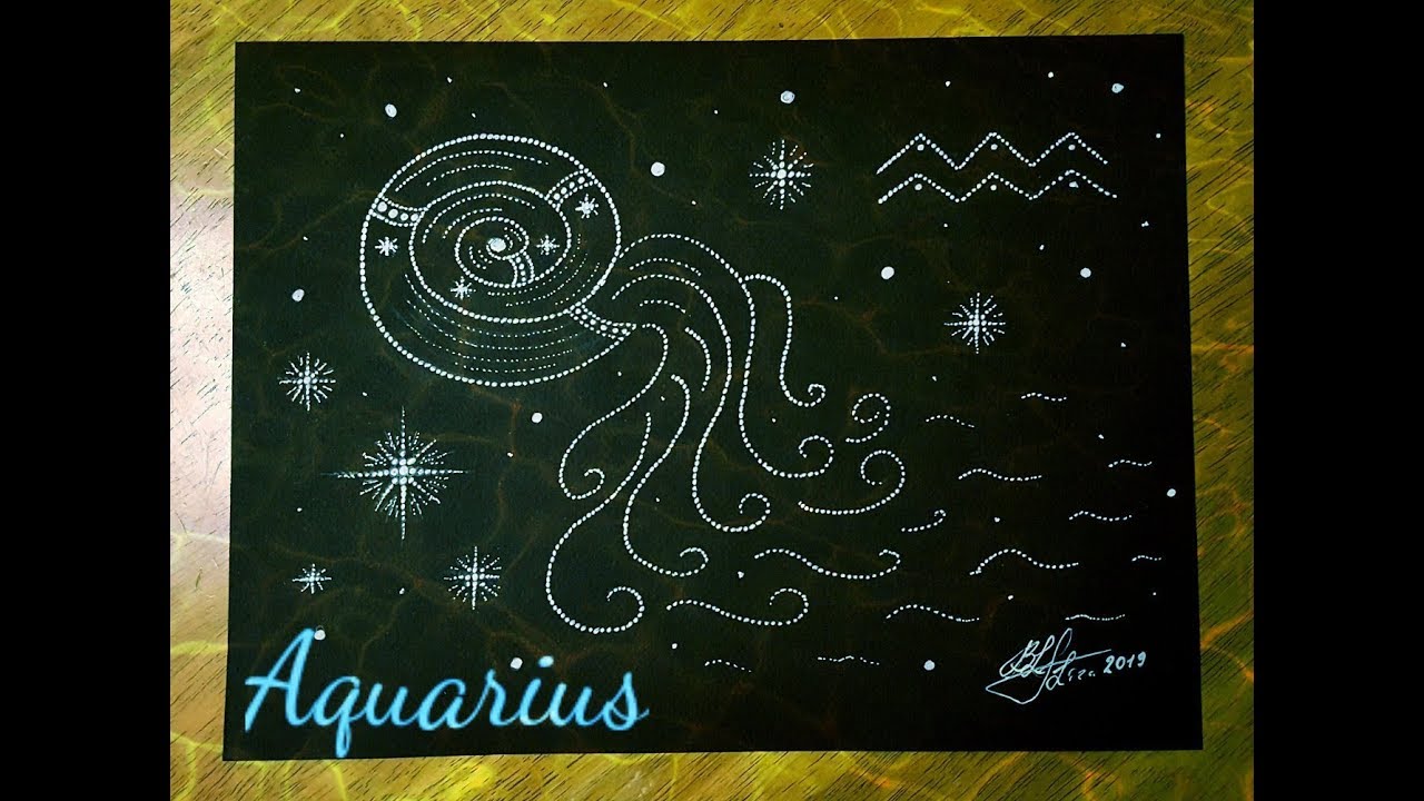 HOW TO DRAW Zodiac sign - Aquarius | Speed Drawing - YouTube