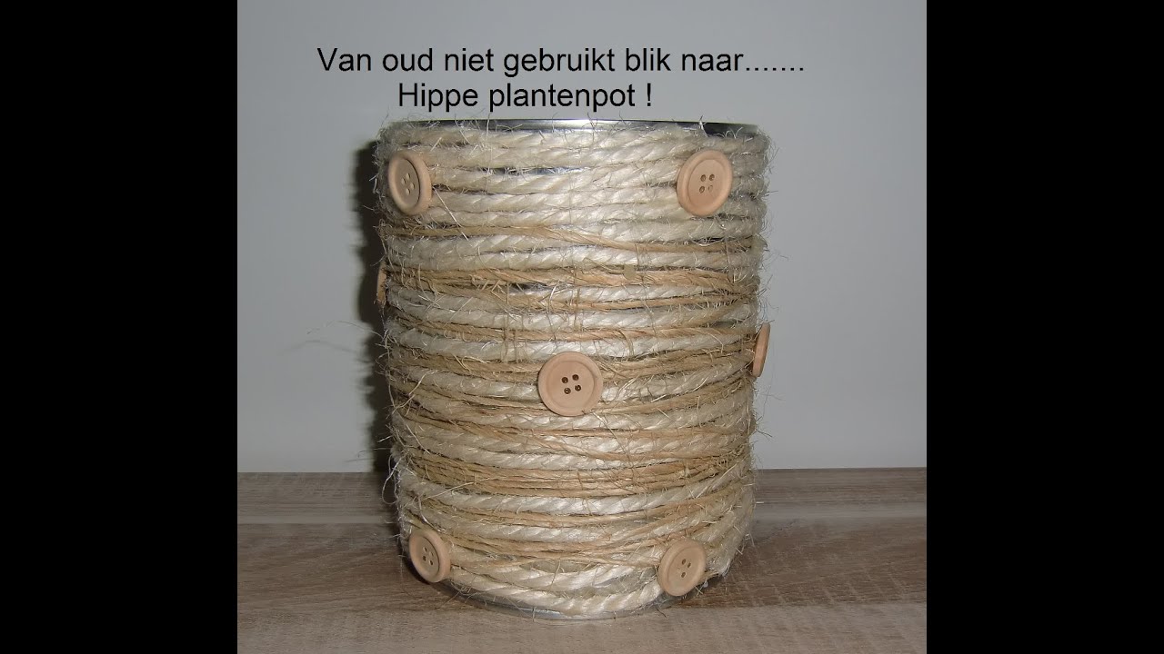 DIY plantenpot met sisal touw - YouTube